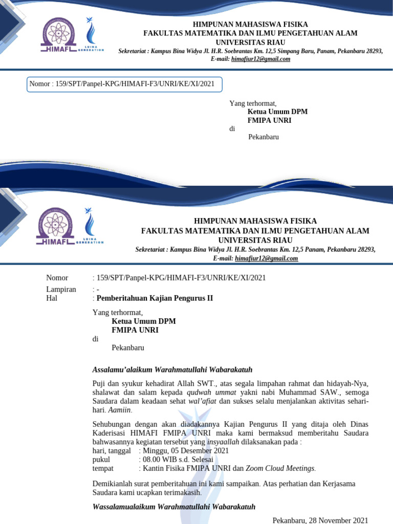 159-SPT Forum Kader Iii - DPM Fmipa Unri | PDF