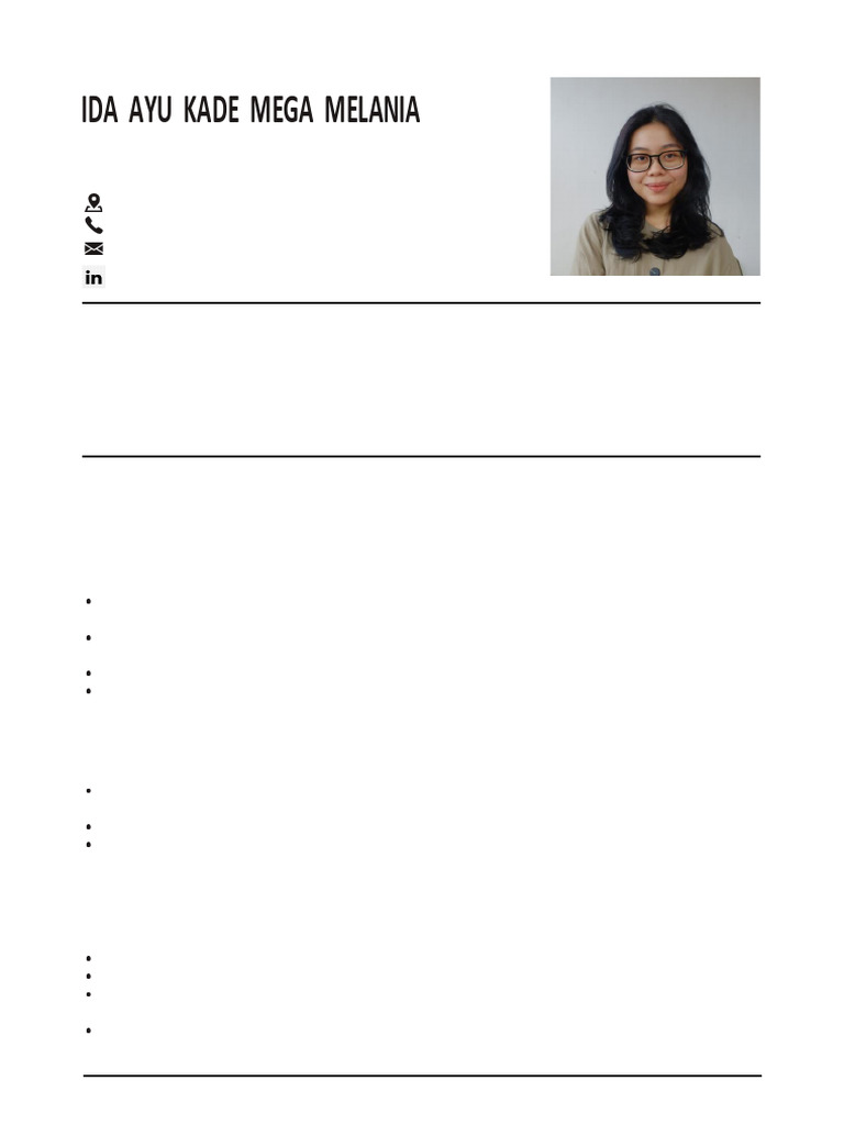 CV - Ida Ayu Kade Mega Melania | PDF | Recruitment | Business CV - Ida Ayu Kade Mega Melania | PDF | Recruitment | Business
