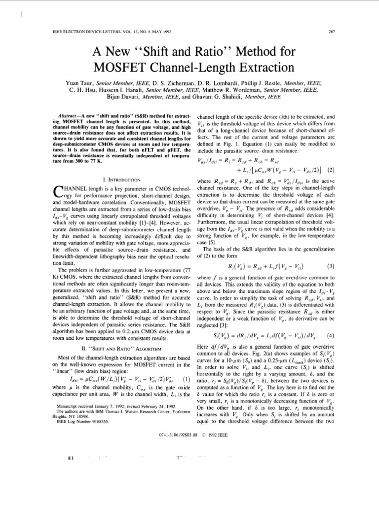 MOSFET Channel-Length Method | PDF | Mosfet | Field Effect Transistor