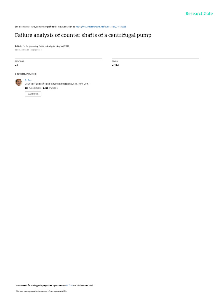 Failure Analysis of Counter Shafts of a Centrifuga | PDF | Fracture ...