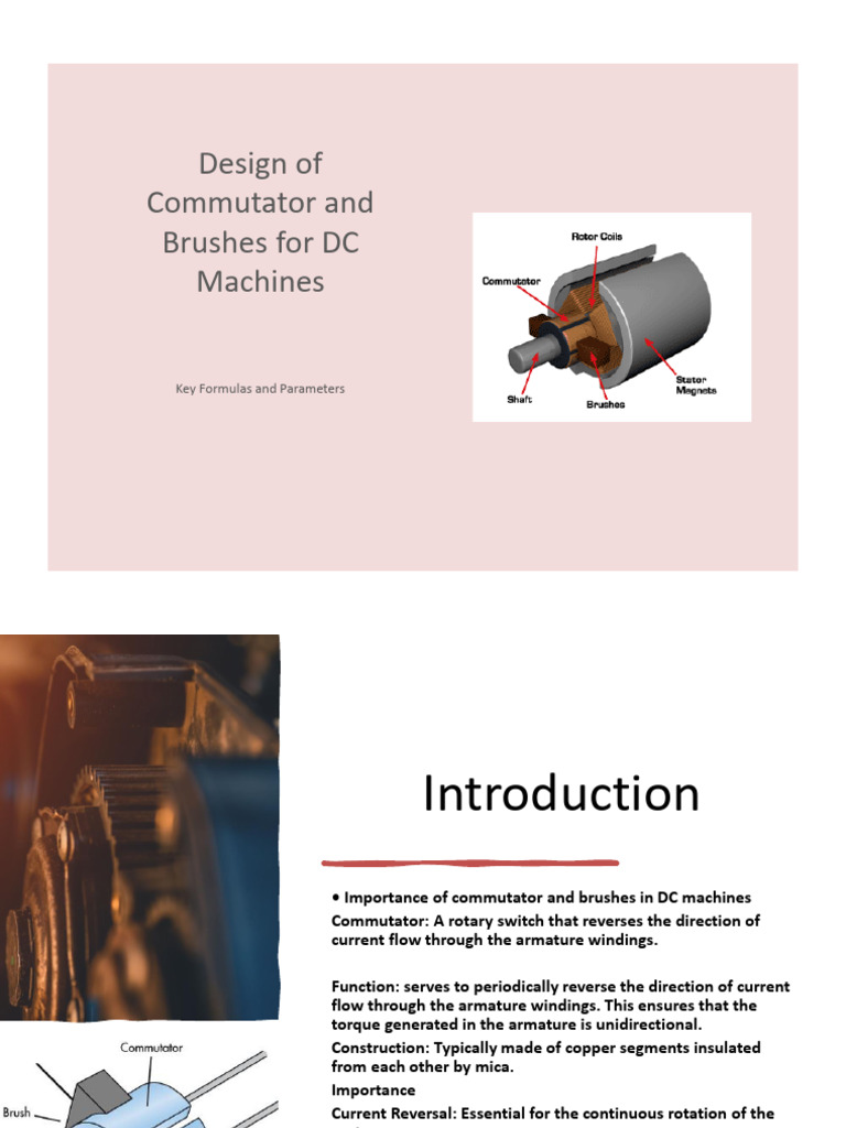 Design of Commutator and Brushes Presentation | PDF | Machines | Power Engineering