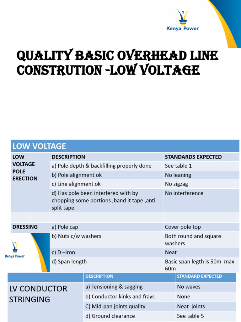 Basic Quality OH LV Line Construction | PDF | Electrical Engineering ...