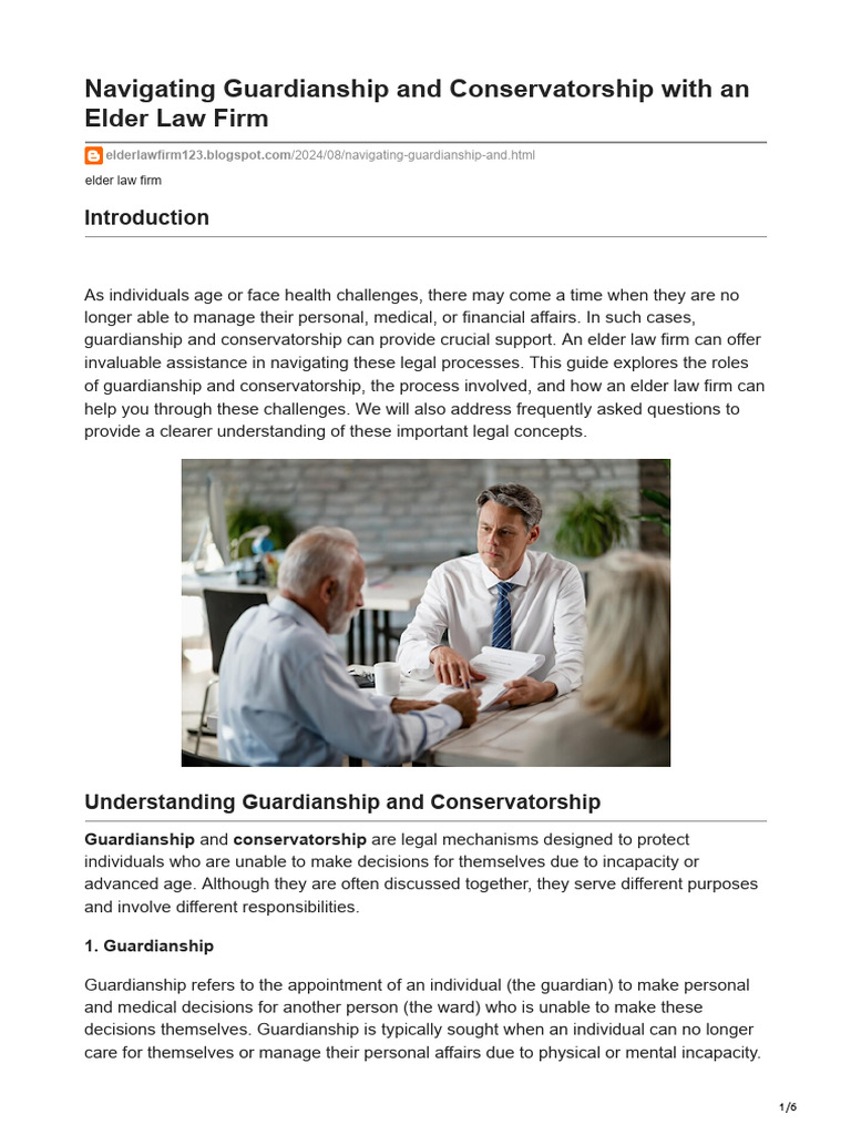 Navigating Guardianship and Conservatorship With An Elder Law Firm ...