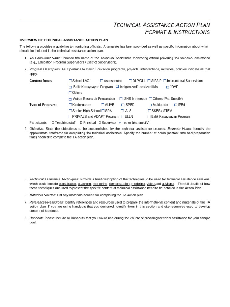 CID-Form-6-Technical-Plan-1 | PDF | Mentorship | Learning