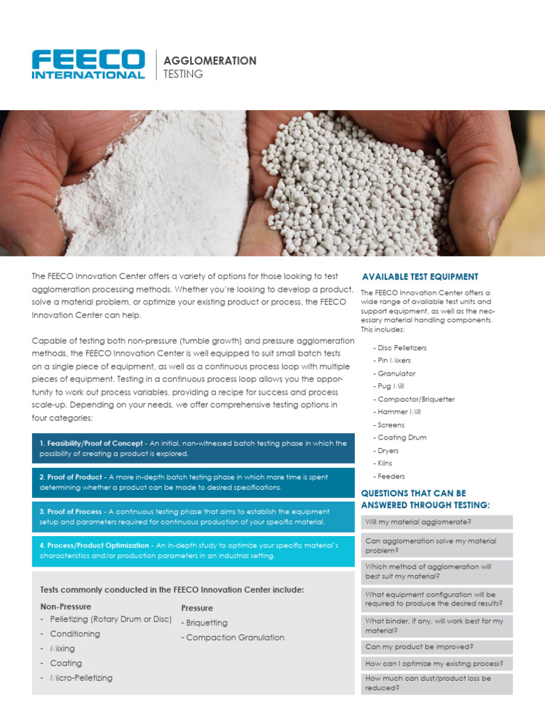 Agglomeration Lab Profile | PDF | Fertilizer | Metals