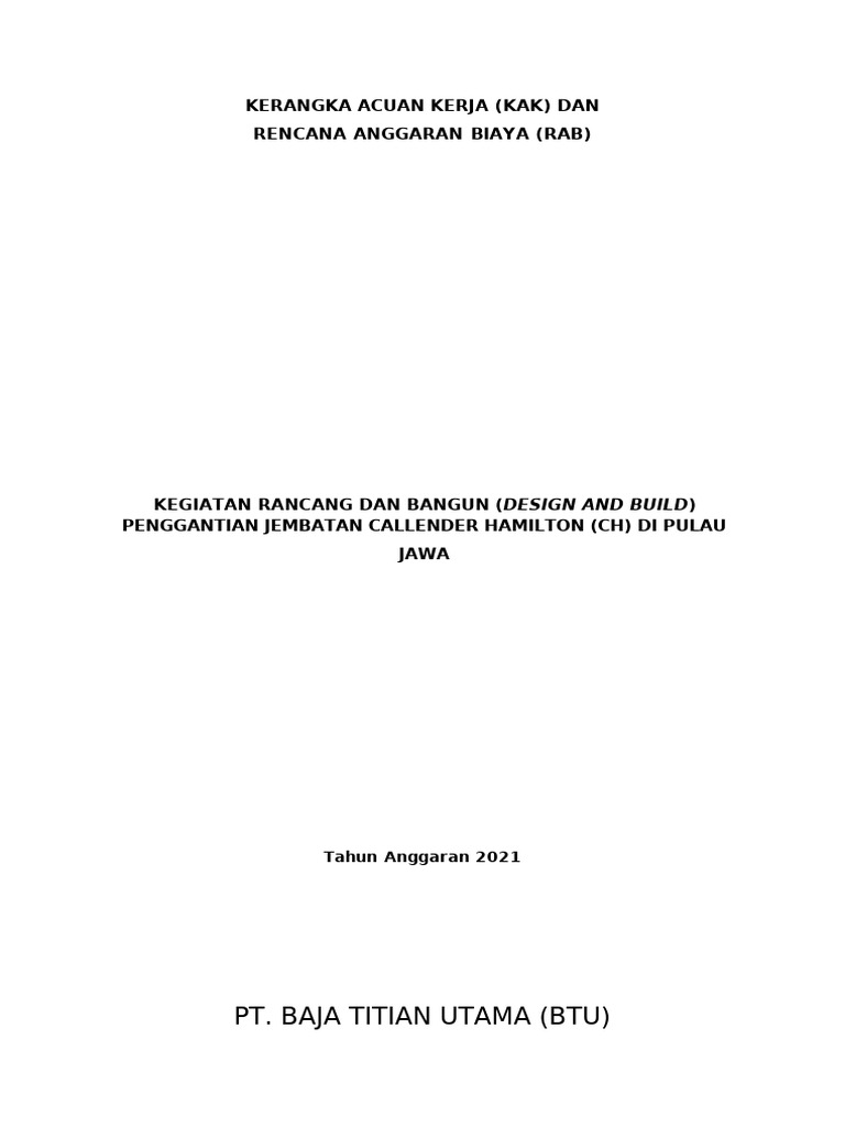 Kak D & B Penggantian Jembatan CH | PDF