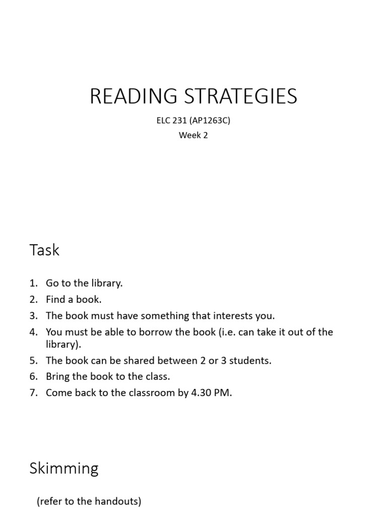 Reading Strategies | PDF