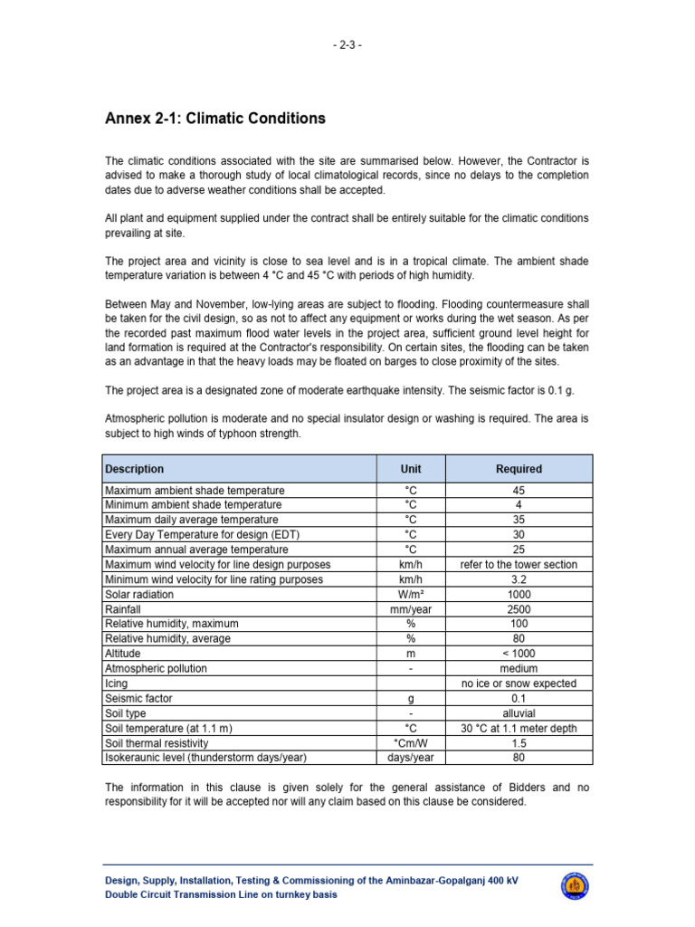 Technical Specification For PLS CADD [1] | PDF | Climate | Wound