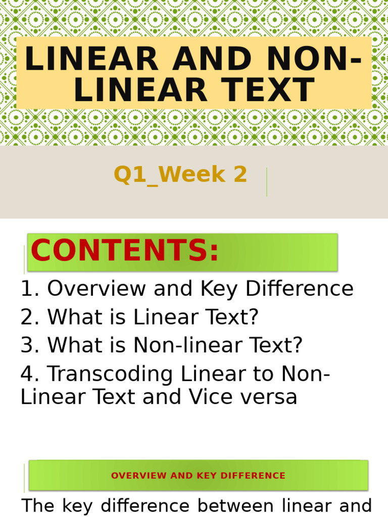 Q1 Wk2 Linear and Non LinearText | PDF | Nonlinear System | Chart