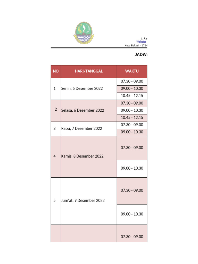 Jadwal PAS Ganjil 2022-2023 - Rev2 | PDF