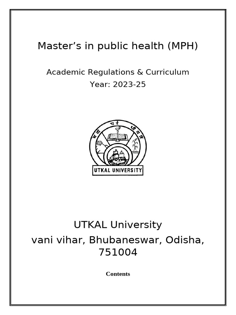 MPH Curriculum and Regulations - Rev - BoS Jan 2023 | PDF | Epidemiology | Statistics