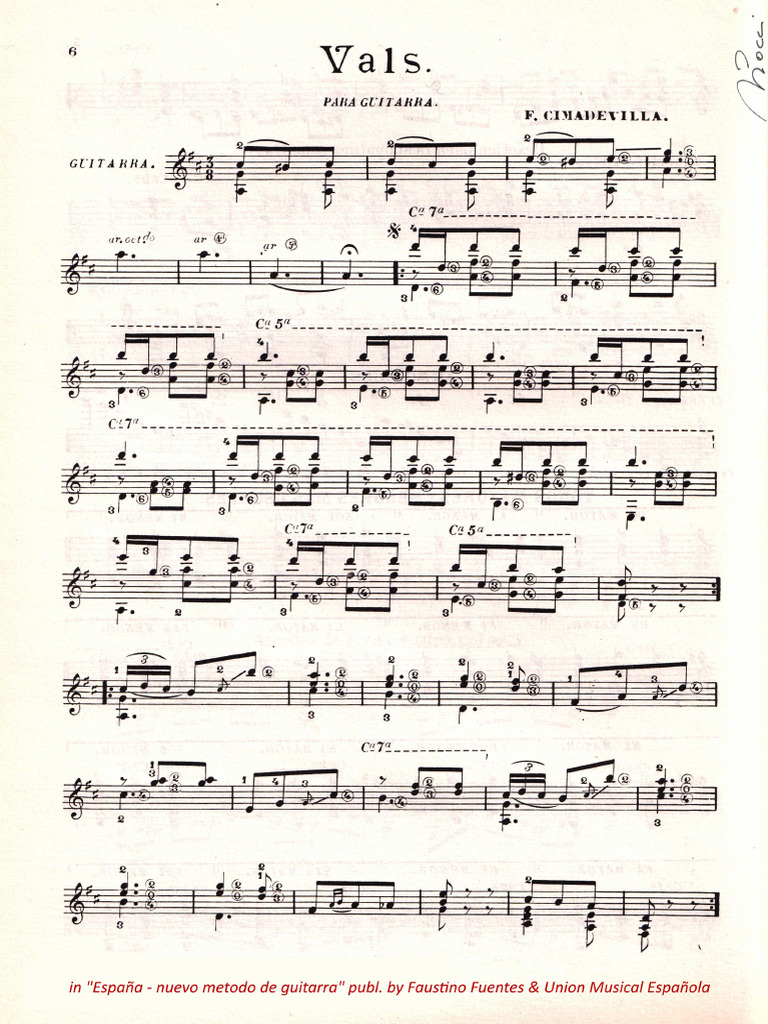 Vals - Francisco Cimadevilla (1861-1931) | PDF