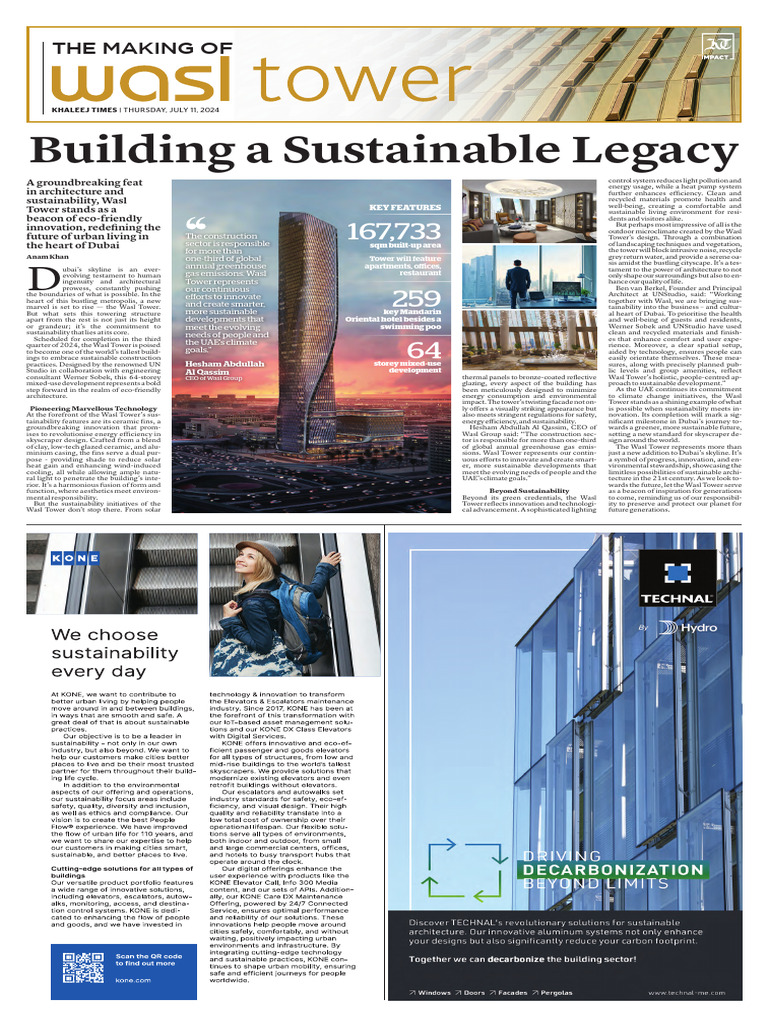 Wasl Tower - The Making | PDF | Elevator | Efficient Energy Use