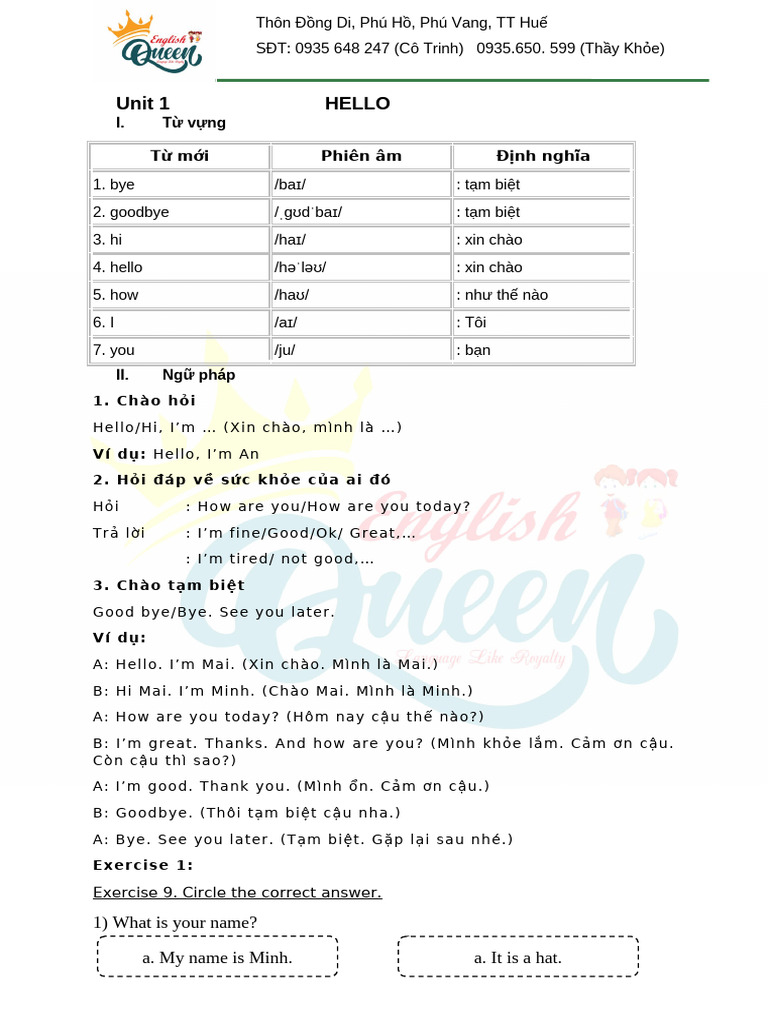 Unit 1 Vob Grammar | PDF