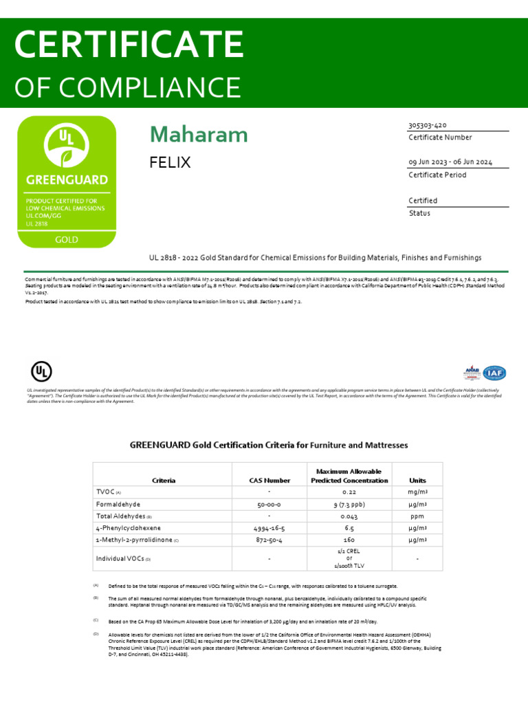 GREENGUARD Gold Certification | PDF | Volatile Organic Compound | Occupational Safety And Health