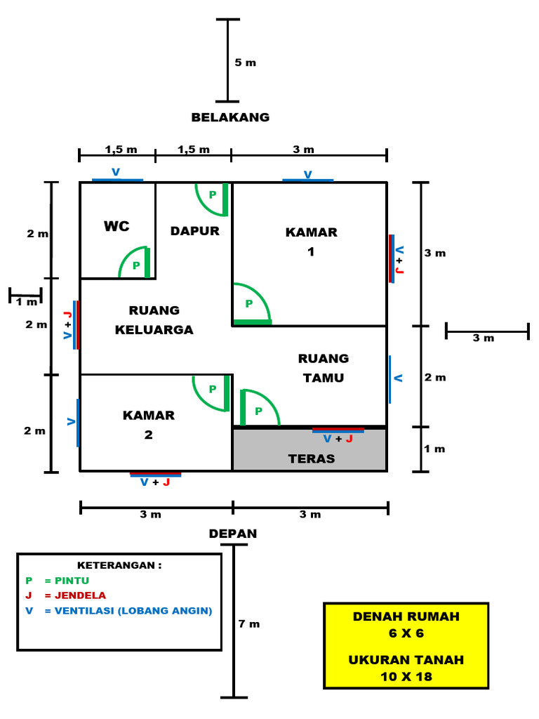 Denah Rumah Ku 6 X 6 | PDF