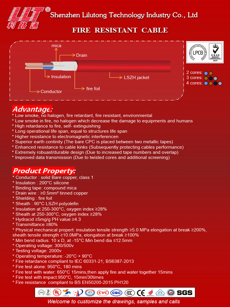 LLT LPCB Fire Resistant Cable | PDF | Insulator (Electricity ...