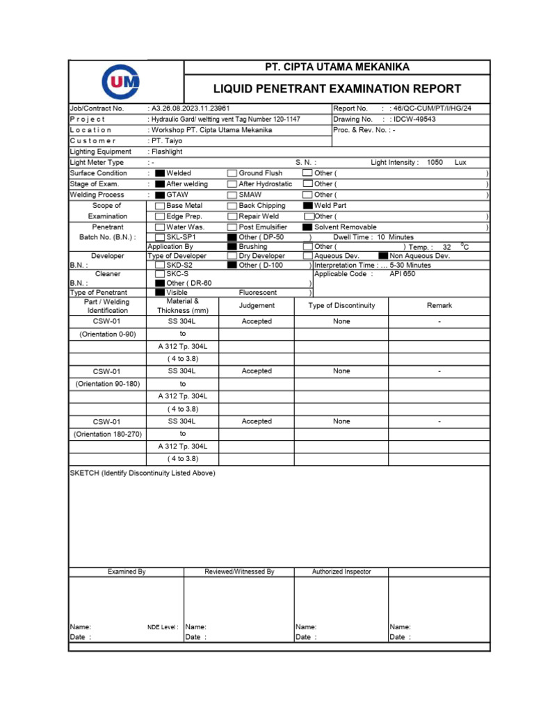 Penetrant HG Tg. 1147 | PDF | Welding | Construction