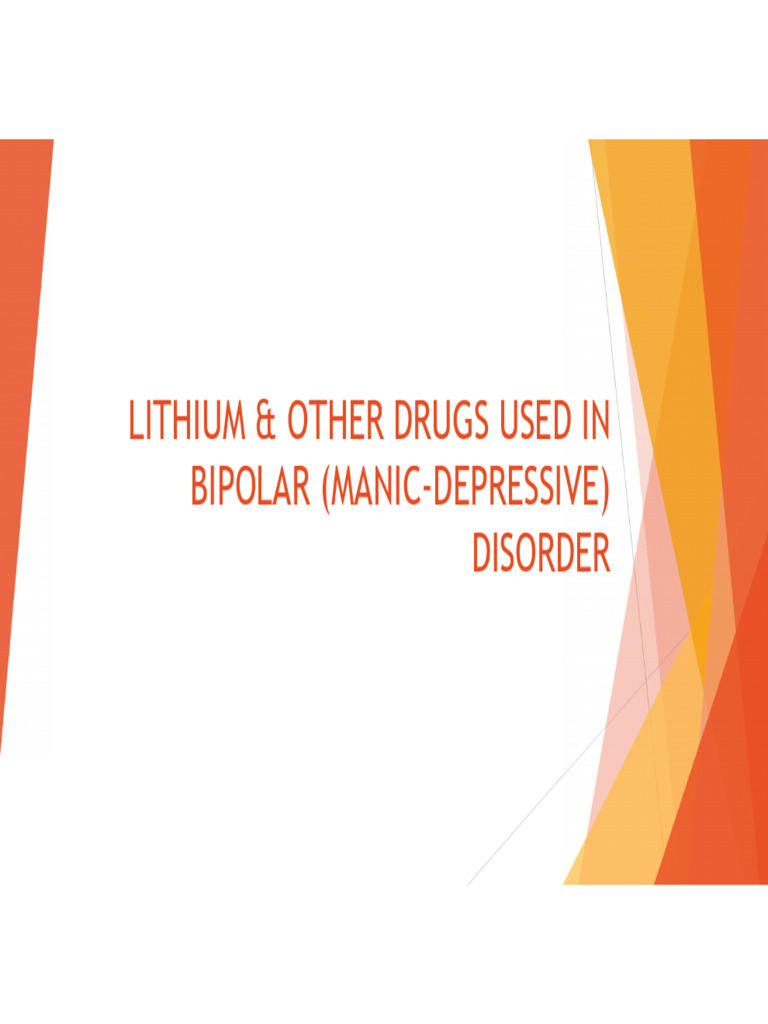 Lithium and Drugs for Bipolar Disorder | PDF | Mania | Bipolar Disorder