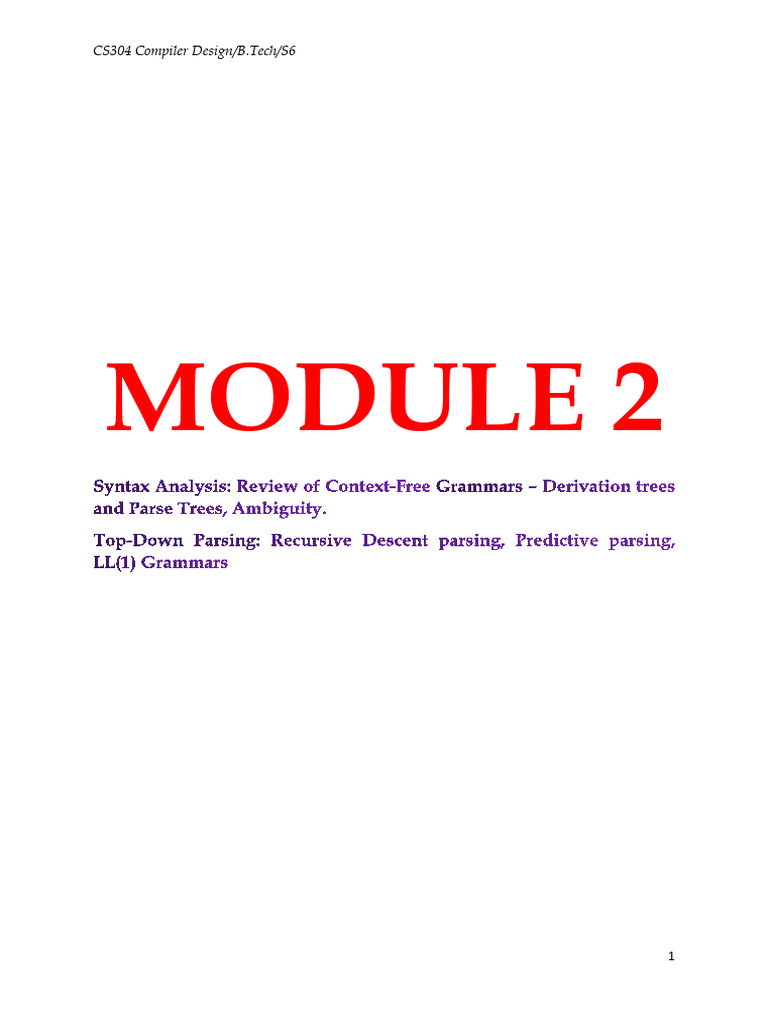 Module 2 Pdf Parsing Formalism Deductive
