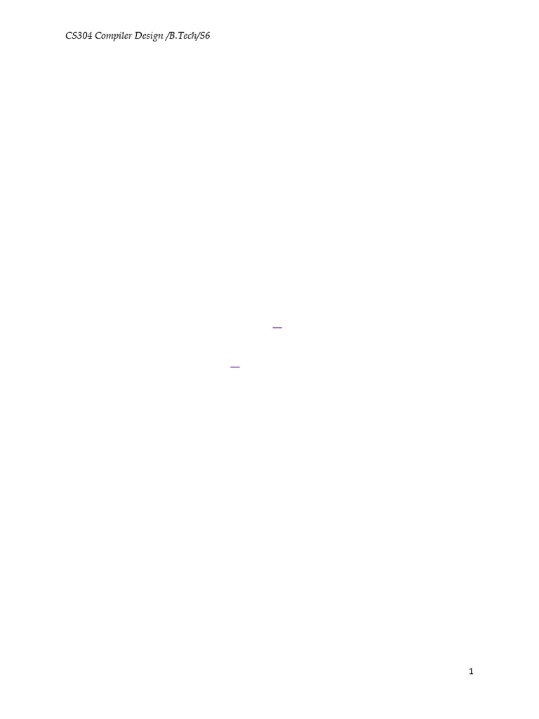 Module 1 | PDF | Parsing | Compiler