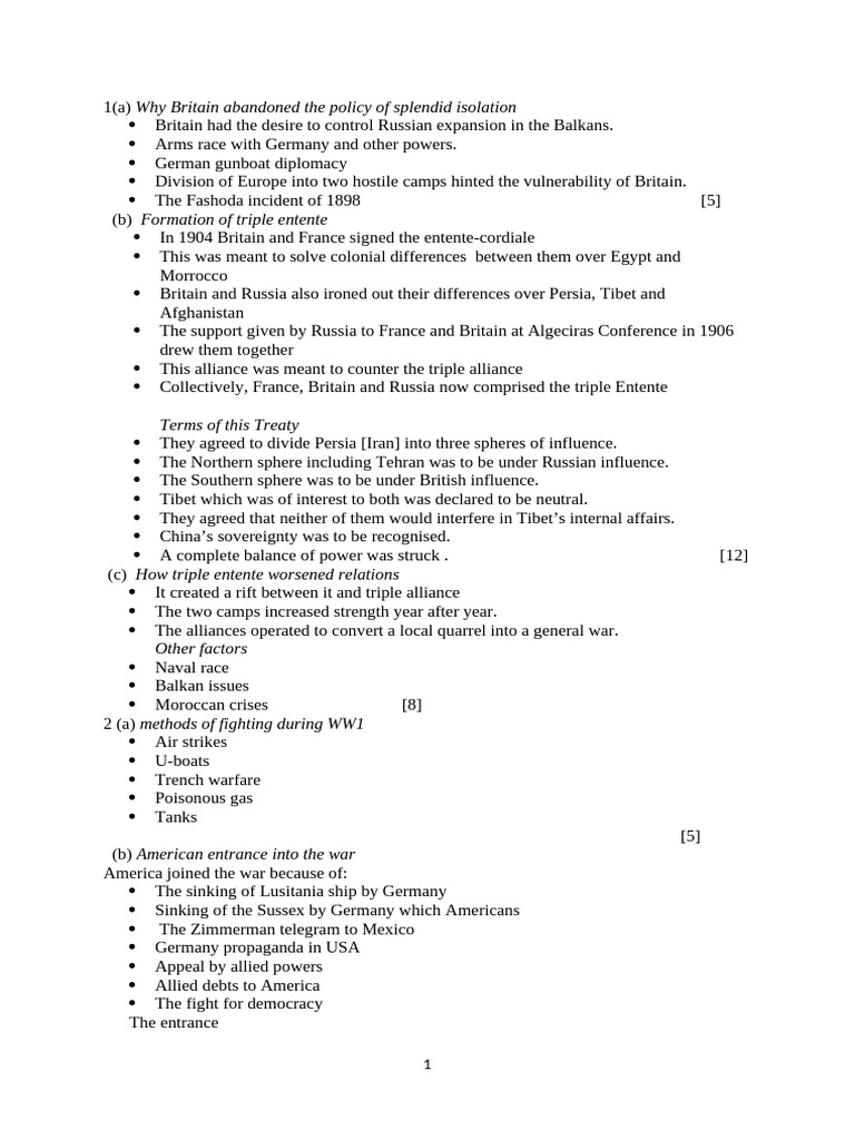 History Paper 2 Q&a | PDF | Empire Of Japan | Weimar Republic