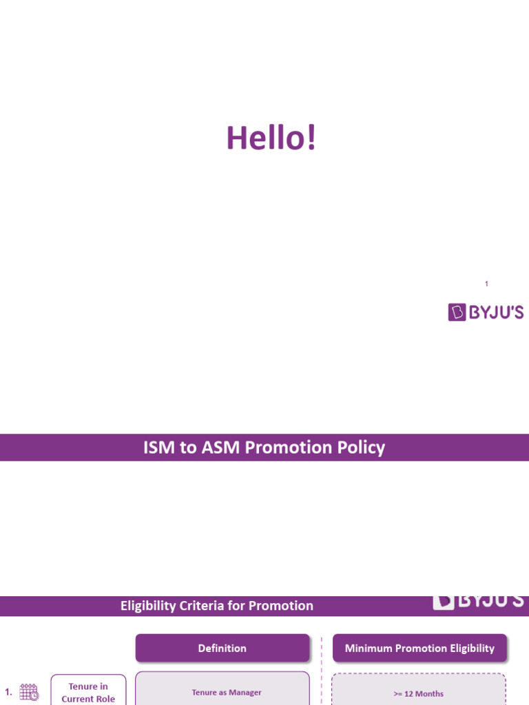 ISM To ASM Promotion | PDF