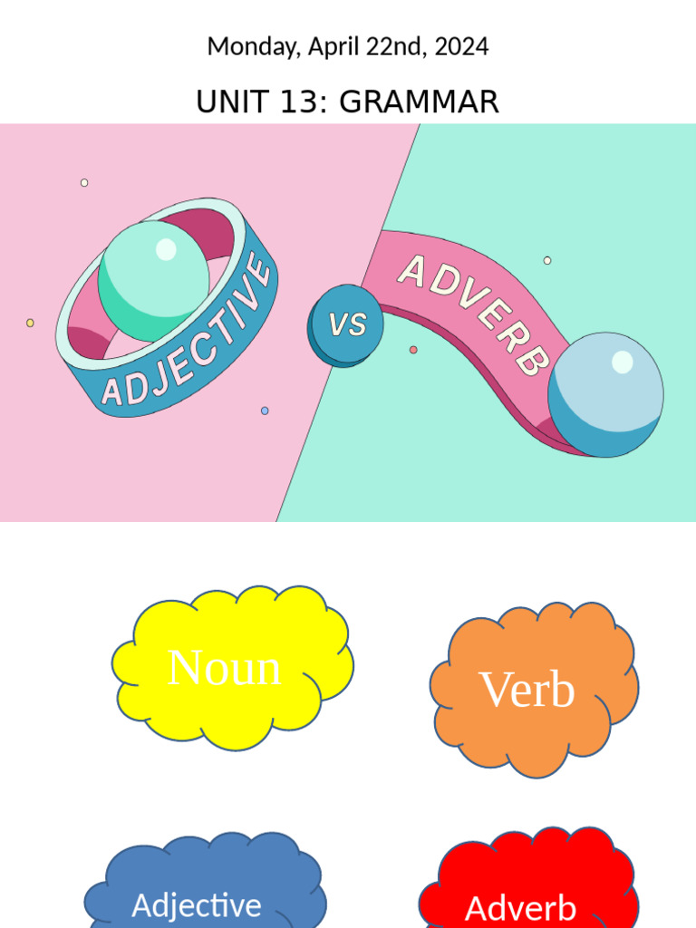 Noun Verb Adjective Adverb Grammar Guides - 123340 | PDF | Adverb ...