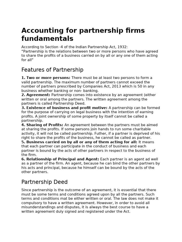 CH 1 Partnership Fundamentals | PDF | Debits And Credits | Partnership