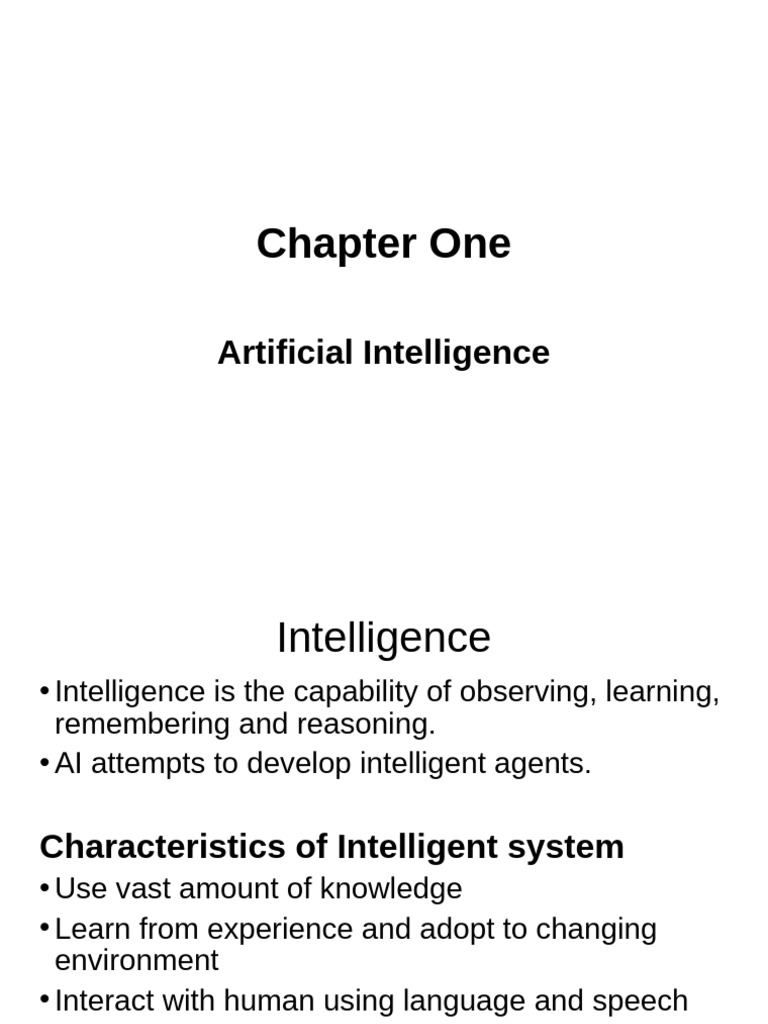 1 Intro | PDF | Intelligence (AI) & Semantics | Artificial Intelligence