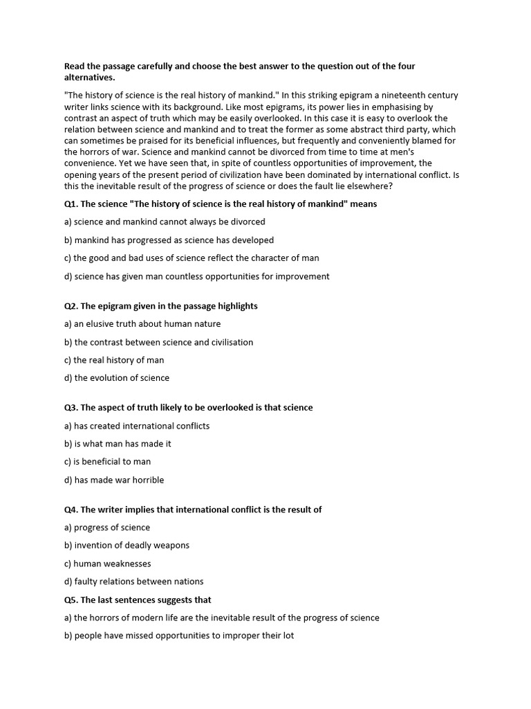 Ey Bootcamp Verbal Questions | PDF | Science | Human