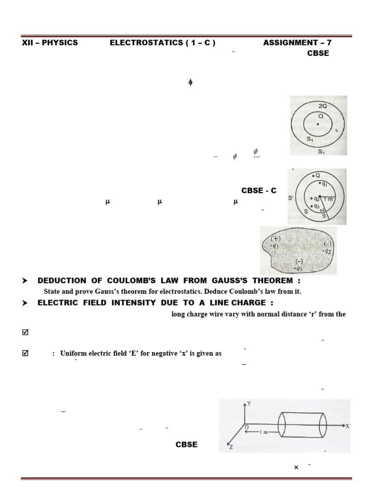 Electrostatic Assignment 7 | PDF | Electric Field | Sphere