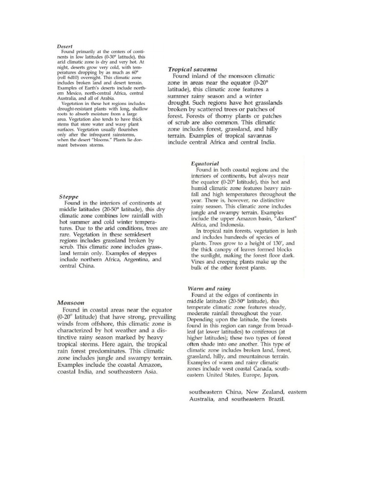 tipos de climas | PDF