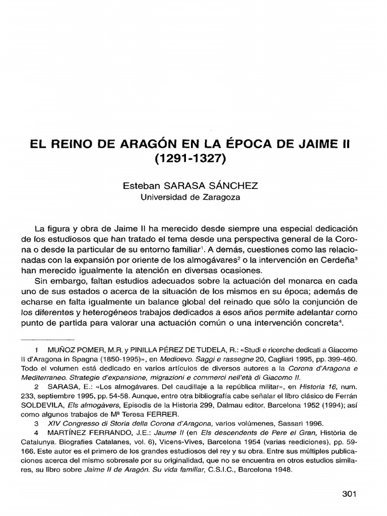 El Reino de Aragón en La Época de Jaime II (1291-1327) | PDF | Viajes y ...