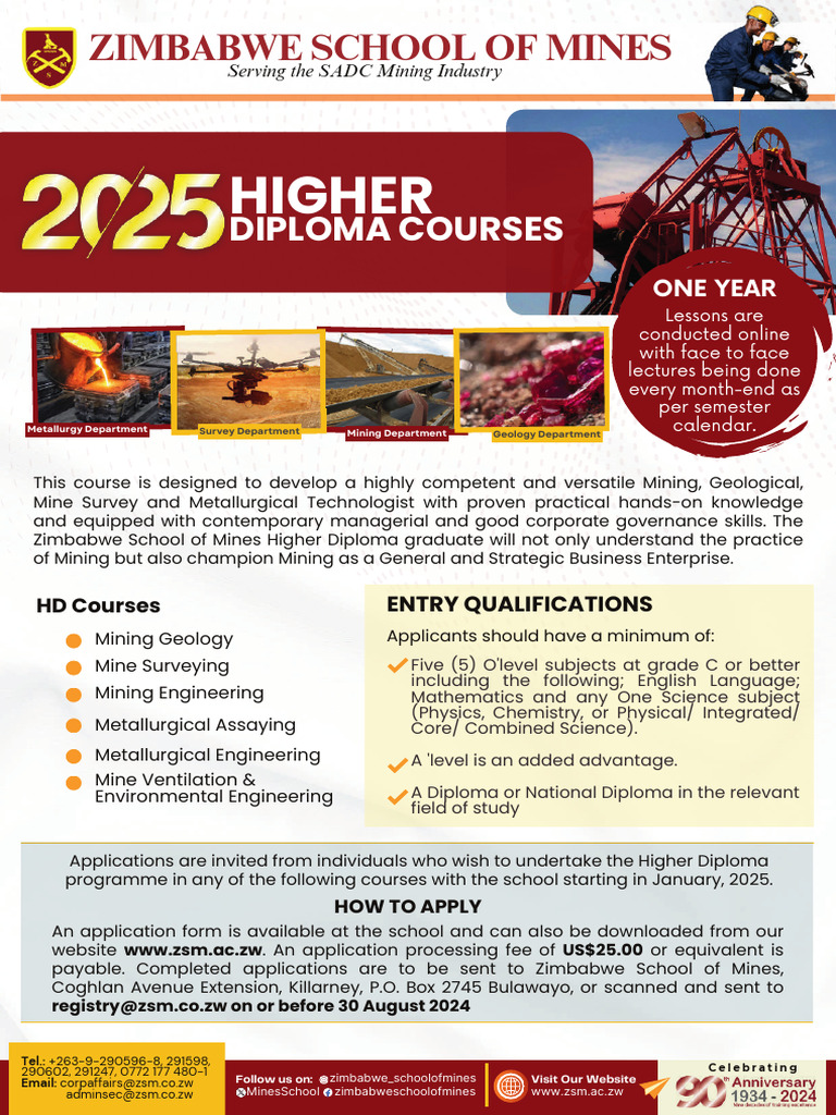 2025 Higher Diploma Courses - Compressed | PDF | Mining | Diploma