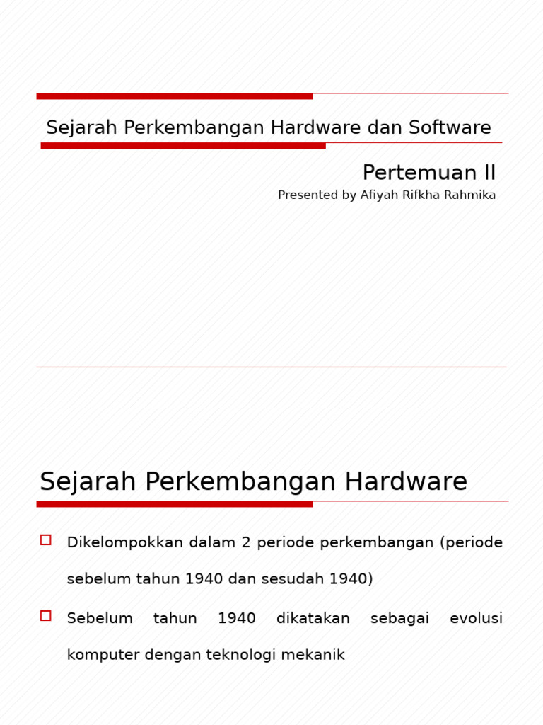 Sejarah Perkembangan Software Hardware | PDF