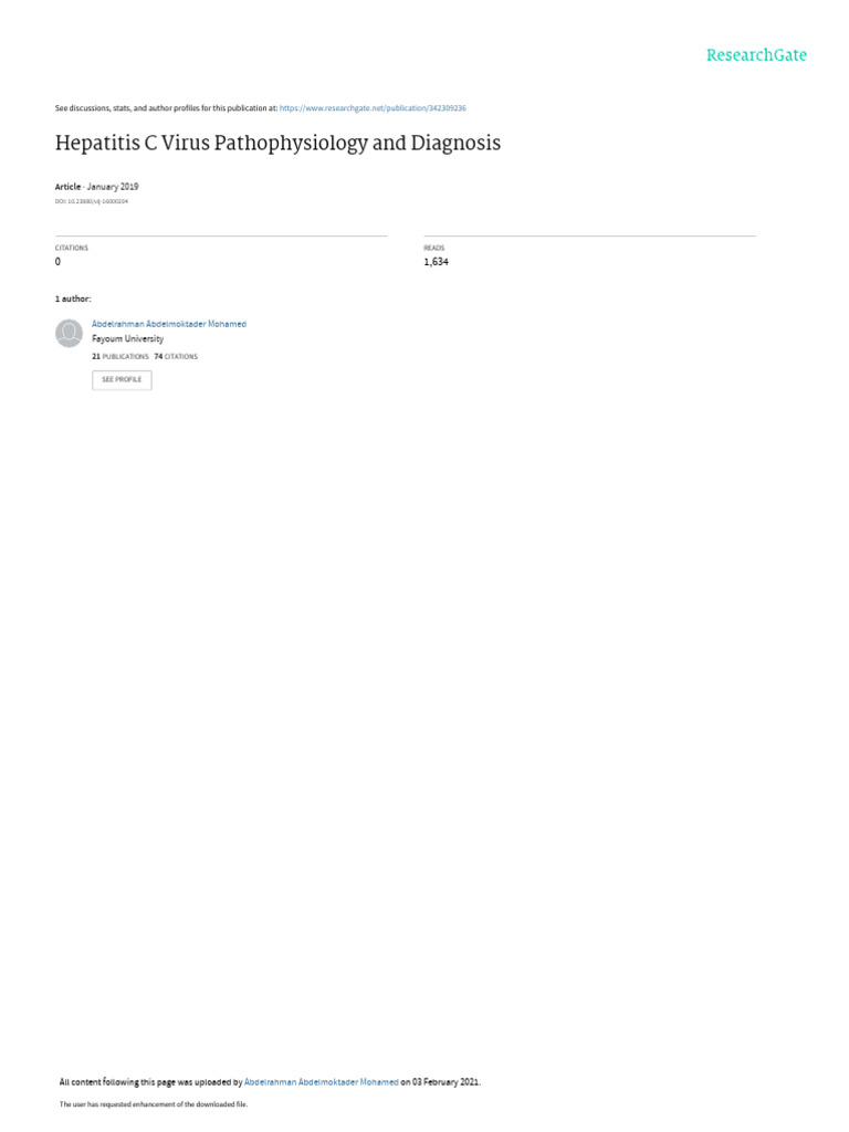 Hepatitis C Virus Pathophysiology Overview | PDF | Hepatitis C ...