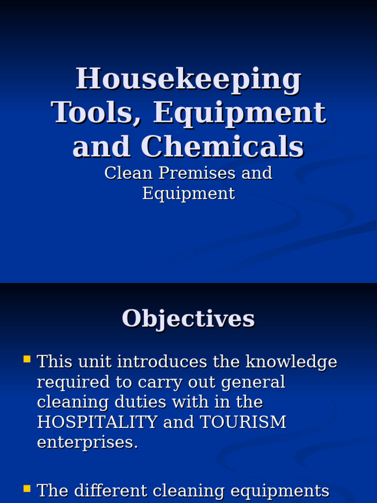 Essential Housekeeping Tools & Chemicals | PDF | Housekeeping | Materials