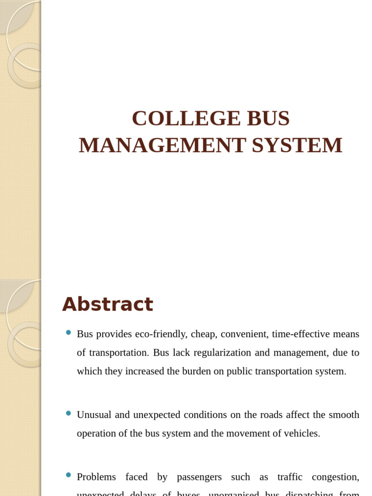 College Bus Management System | PDF | Bus | Smart Card
