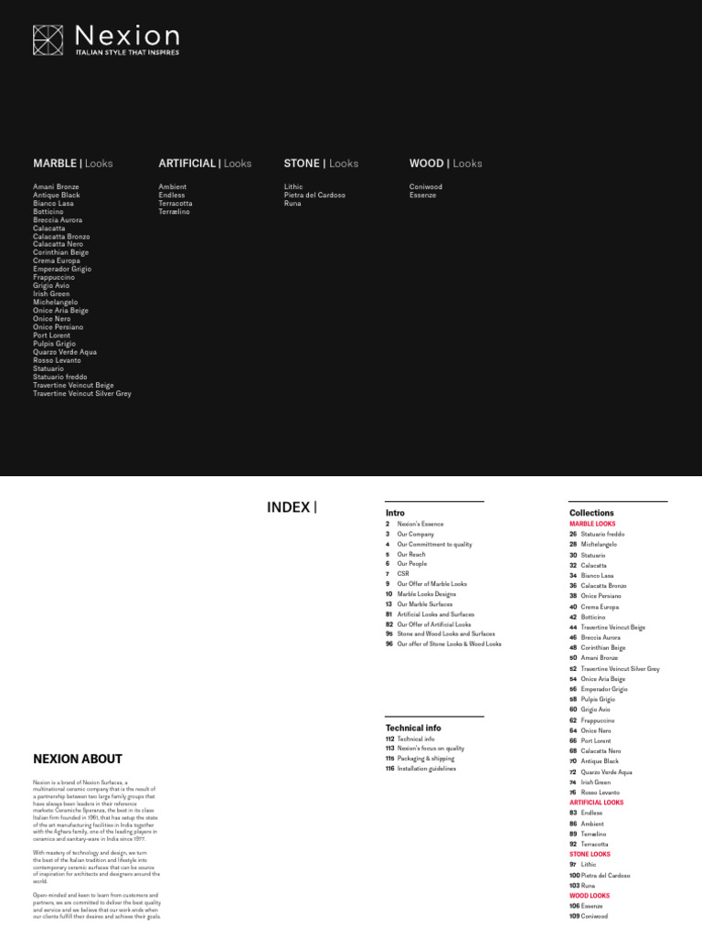 NEXION General Catalogue 1 | PDF | Corporate Social Responsibility | Tile