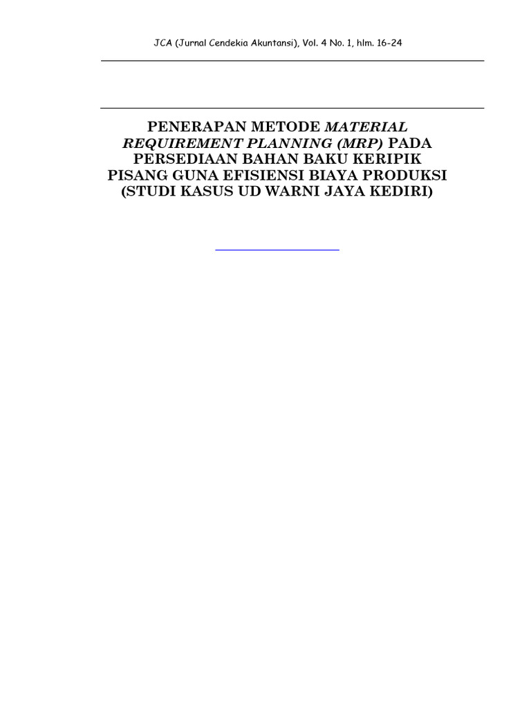 Penerapan Metode Material Persediaan Bahan Baku Keripik Pisang Guna Efisiensi Biaya Produksi ...