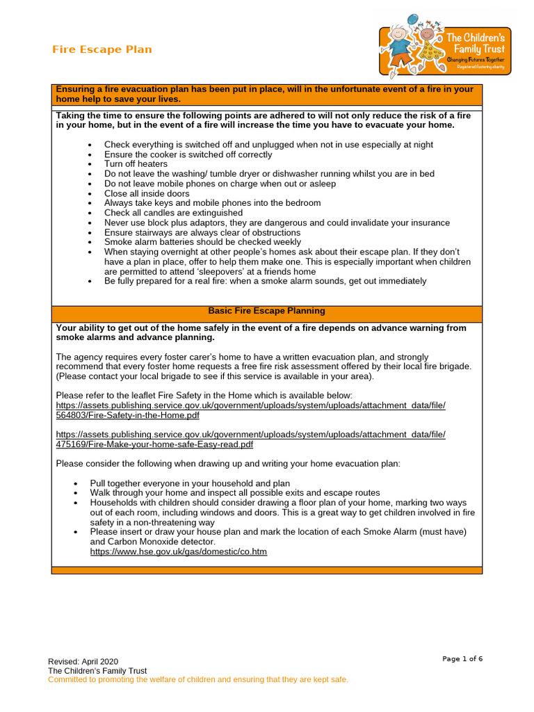 Fire Escape Plan | PDF | Emergency Evacuation | Smoke