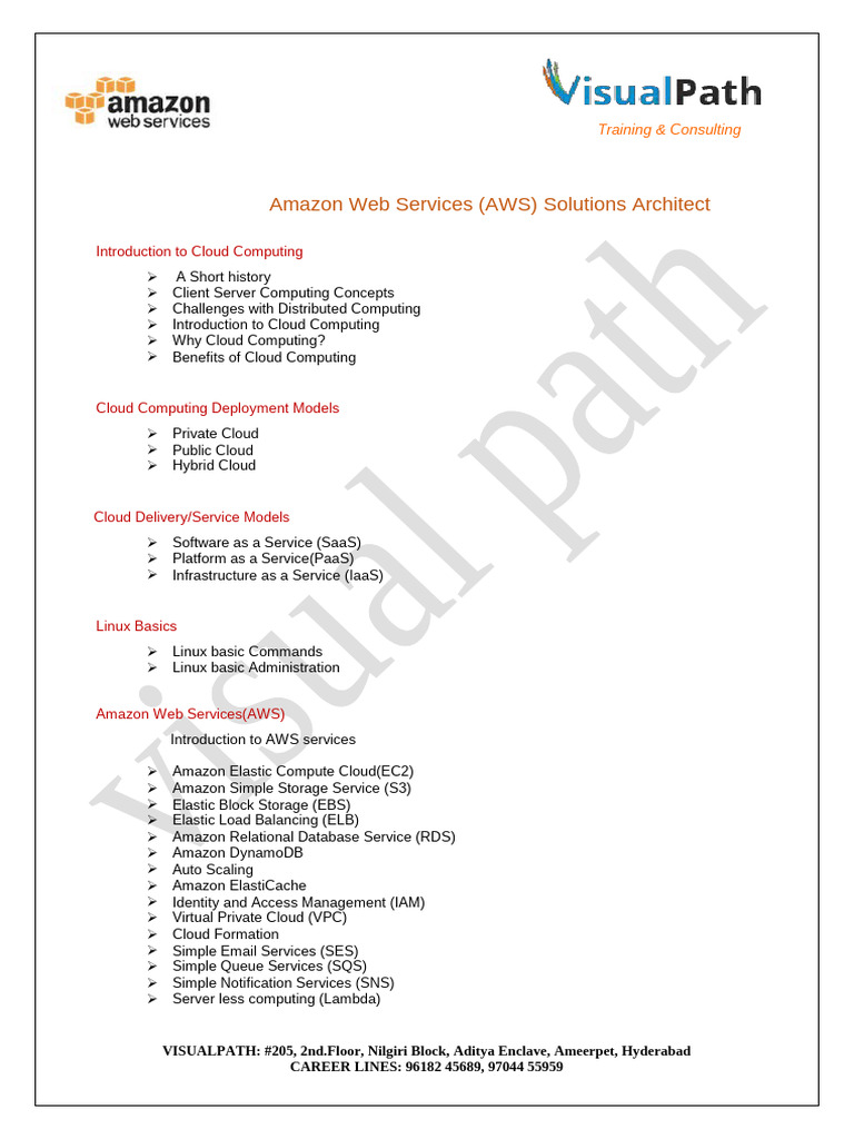 AWS Course Content | PDF | Cloud Computing | Amazon Web Services