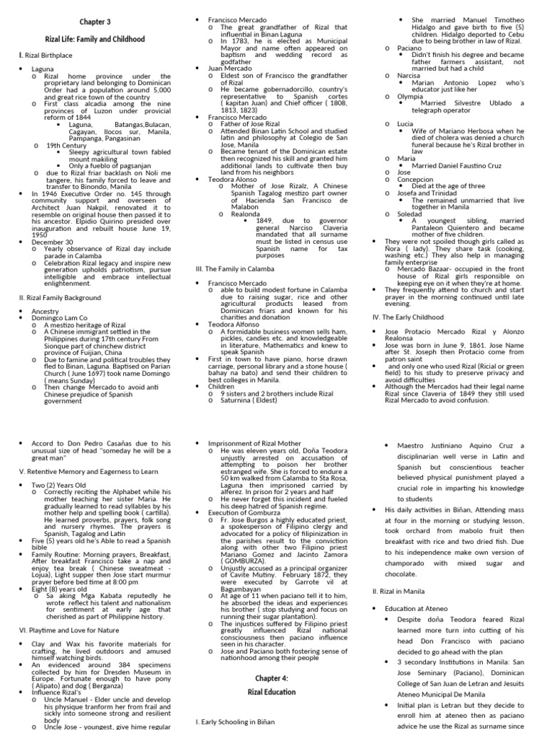 CH 3-4 Rizal | PDF | Philippines