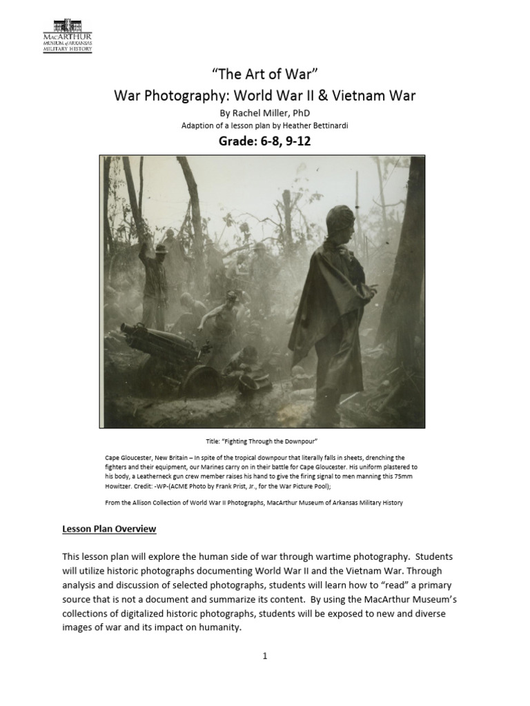 The Art of War 6-8, 9-12 Lesson Plan - Photography | PDF | Primary ...