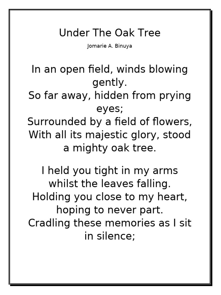 Under The Oak Tree | PDF