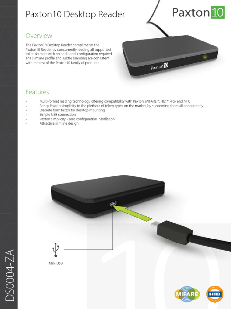 Paxton10 Desktop Reader TDS 0004 ZA | PDF | Computer Engineering ...