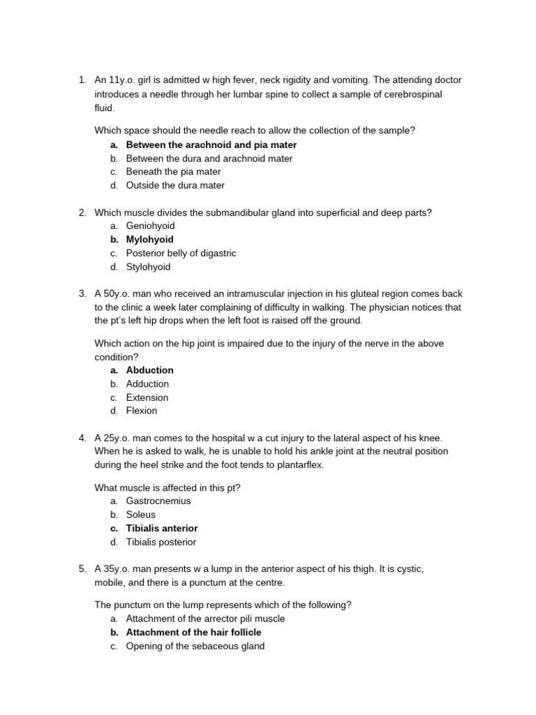 MSK CA (Questions + Answers) | PDF | Elbow | Anatomical Terms Of Motion