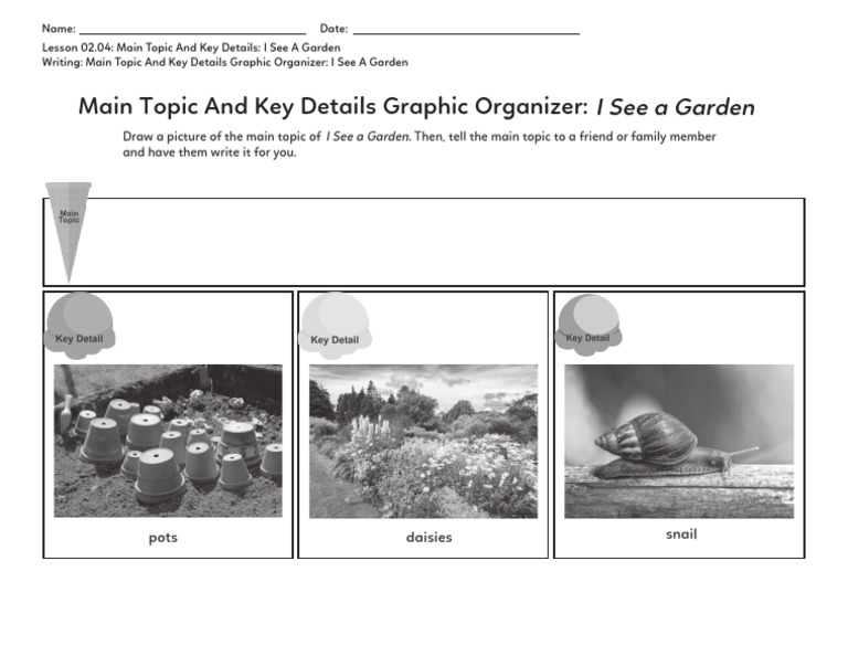 02.04. Main Topic and Key Details Graphic Organizer | PDF | Career ...