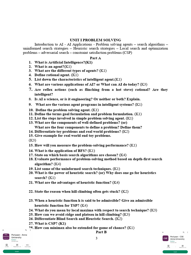 CS3491 AI and ML Important Question Bank | PDF | Bayesian Network | Bayesian Inference